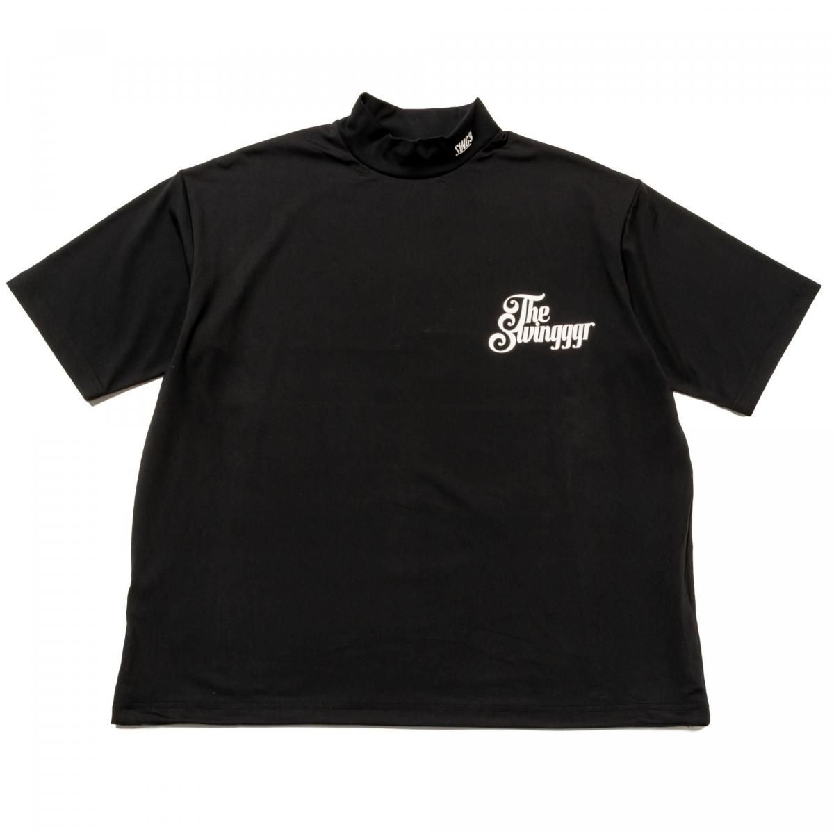 SWG MOCK NECK TEE, BLACK - THE SWINGGGR GOLFERS OUTFITS